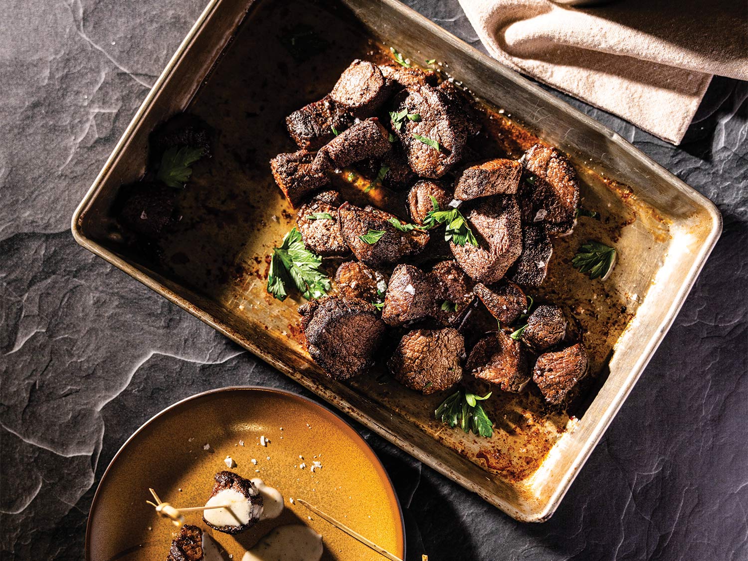 Blackened Venison Tips with Bleu Cheese-White Balsamic Sauce Recipe ...