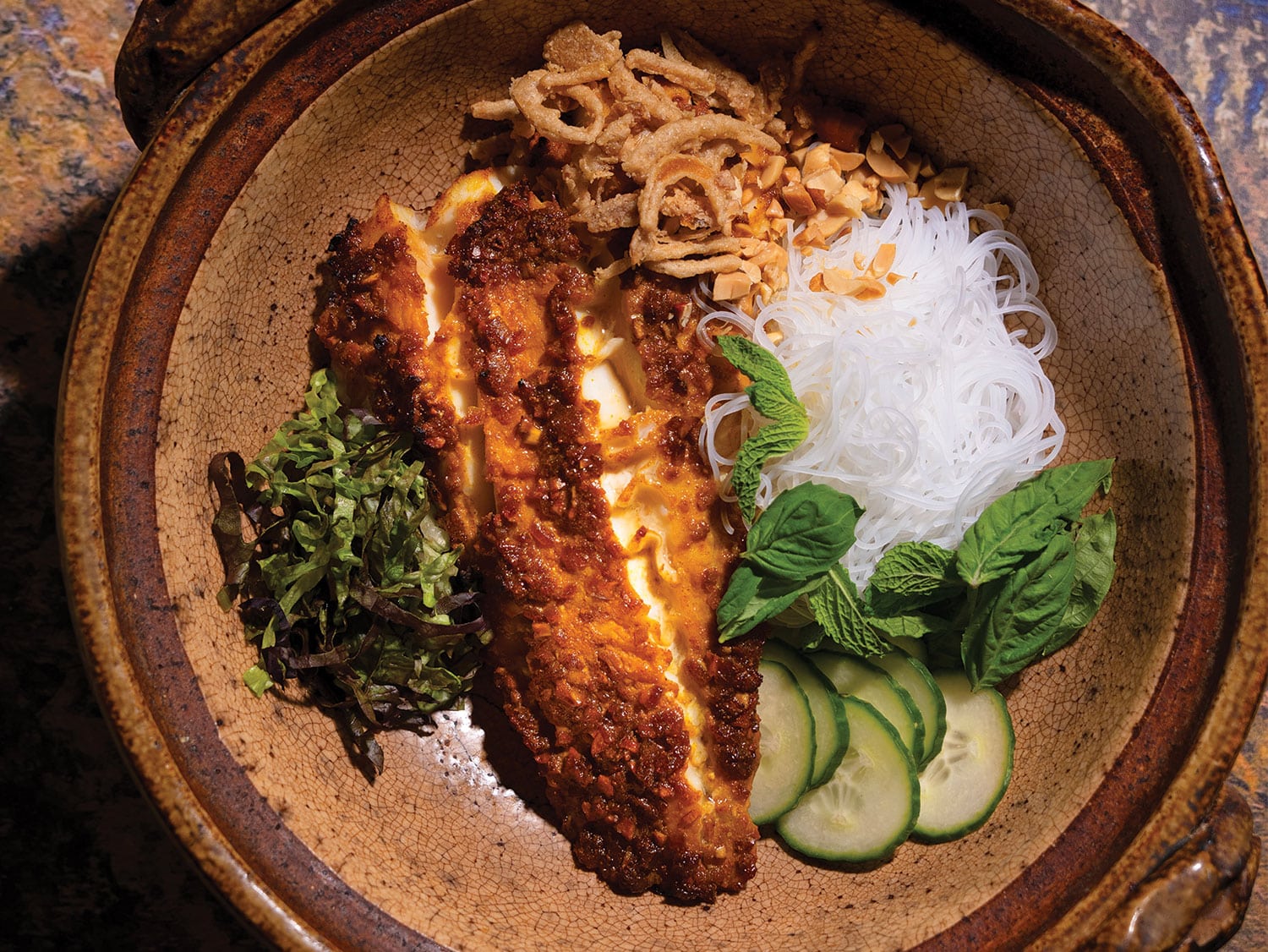 Vietnamese Turmeric Cod on Vermicelli Noodles Recipe | Marlin