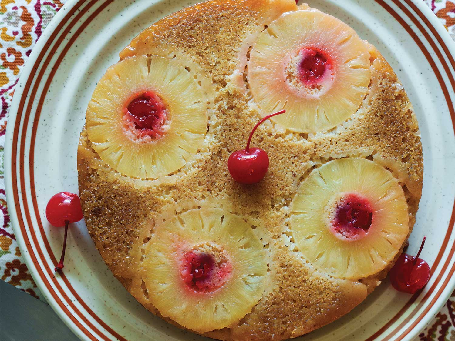 Fire-Baked Bourbon Pineapple Upside Down Cake Recipe | Marlin